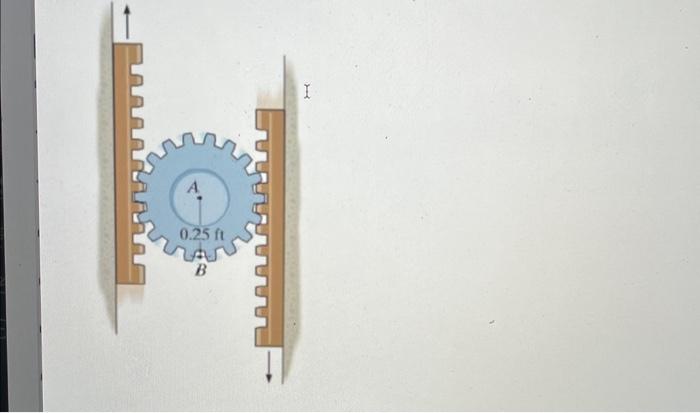 Solved At a given instant, the gear rack on the left has a | Chegg.com
