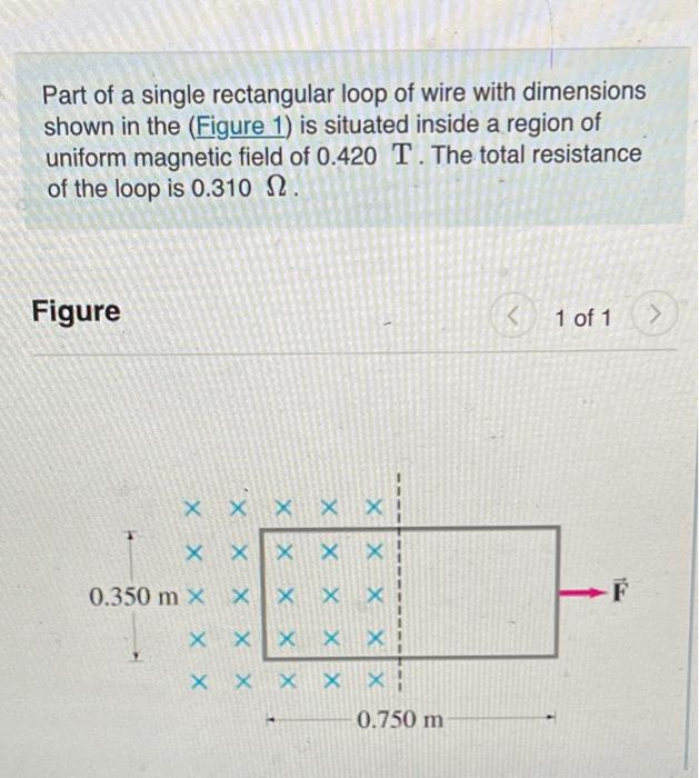Solved Part of a single rectangular loop of wire with | Chegg.com
