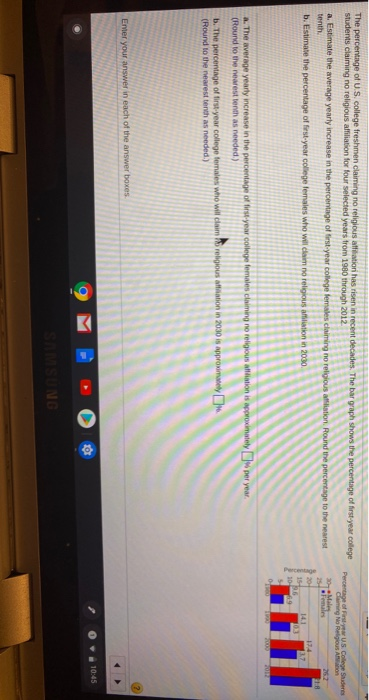 Solved The percentage of U.S. college freshmen claiming no | Chegg.com