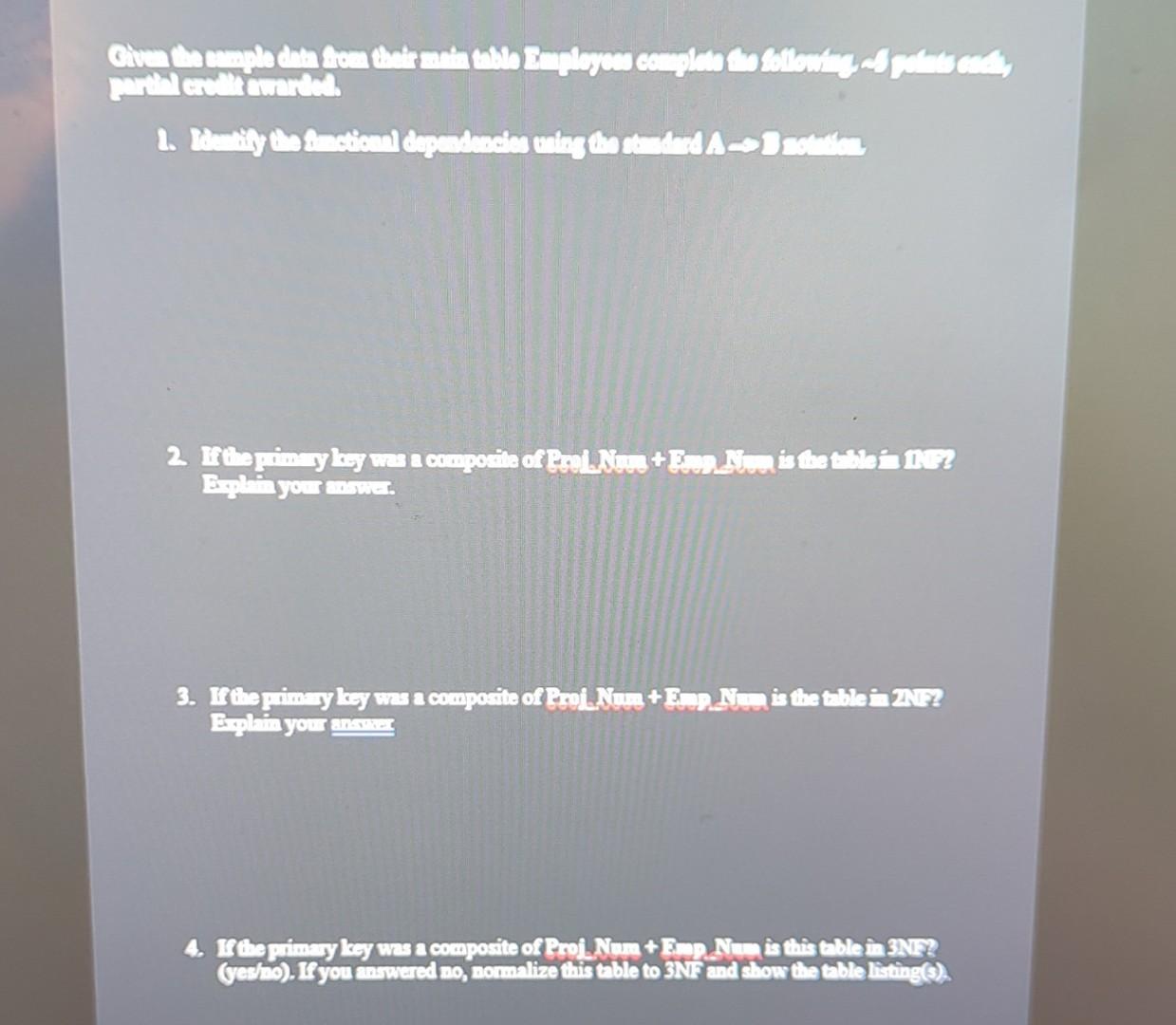 Solved For any question that asks you to show a table | Chegg.com