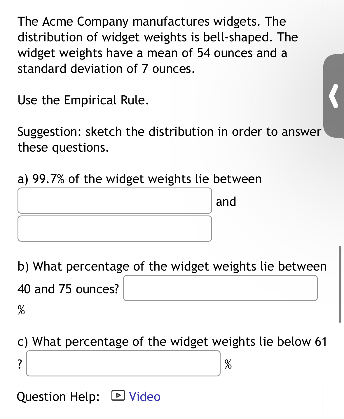 Solved The Acme Company manufactures widgets. The | Chegg.com