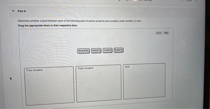Solved Part A Dotermine whether a bond between each of the | Chegg.com