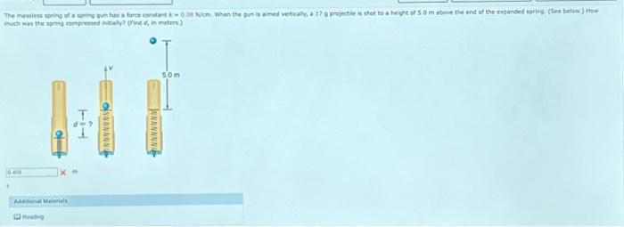 Solved The massless spring of a spring gun has a force | Chegg.com