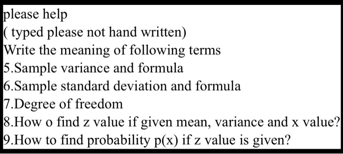 Solved please help (typed please not hand written) Write the | Chegg.com