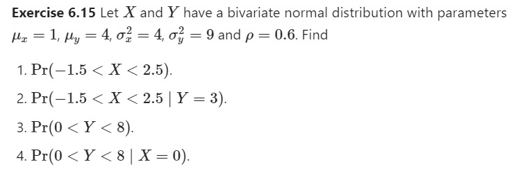Solved Exercise 6.15 ﻿Let x ﻿and Y ﻿have a bivariate normal | Chegg.com