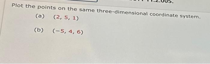 Solved Plot the points on the same three-dimensional | Chegg.com