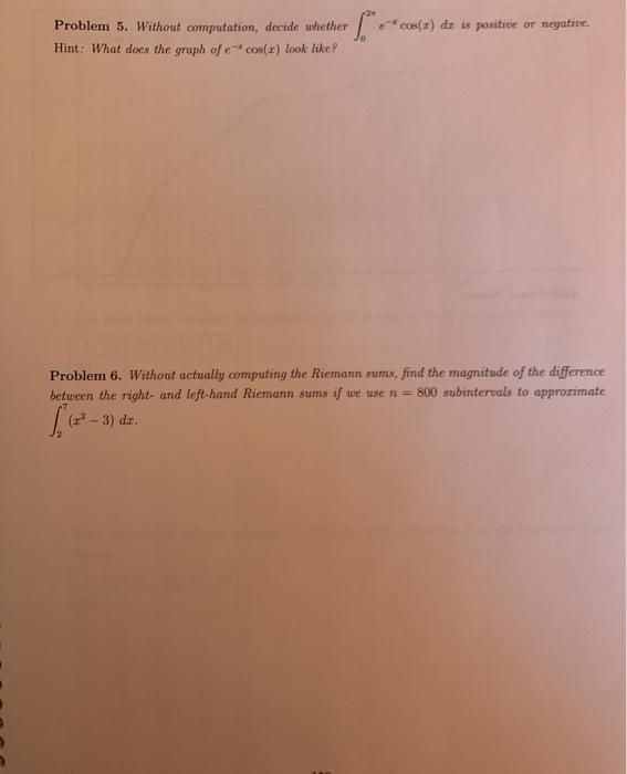 Solved Problem 5. Without computation, decide whether Hint: | Chegg.com