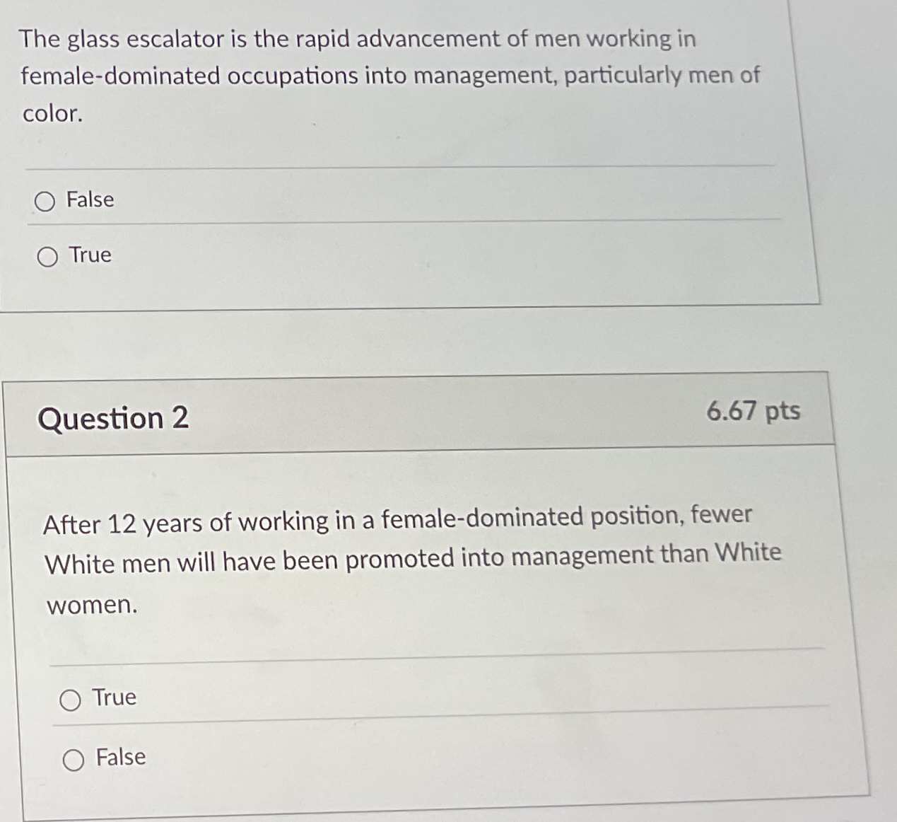 Solved The glass escalator is the rapid advancement of men | Chegg.com