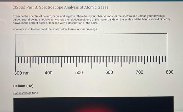 Solved (32pts) Part B. Spectroscope Analysis of Atomic Gases | Chegg.com