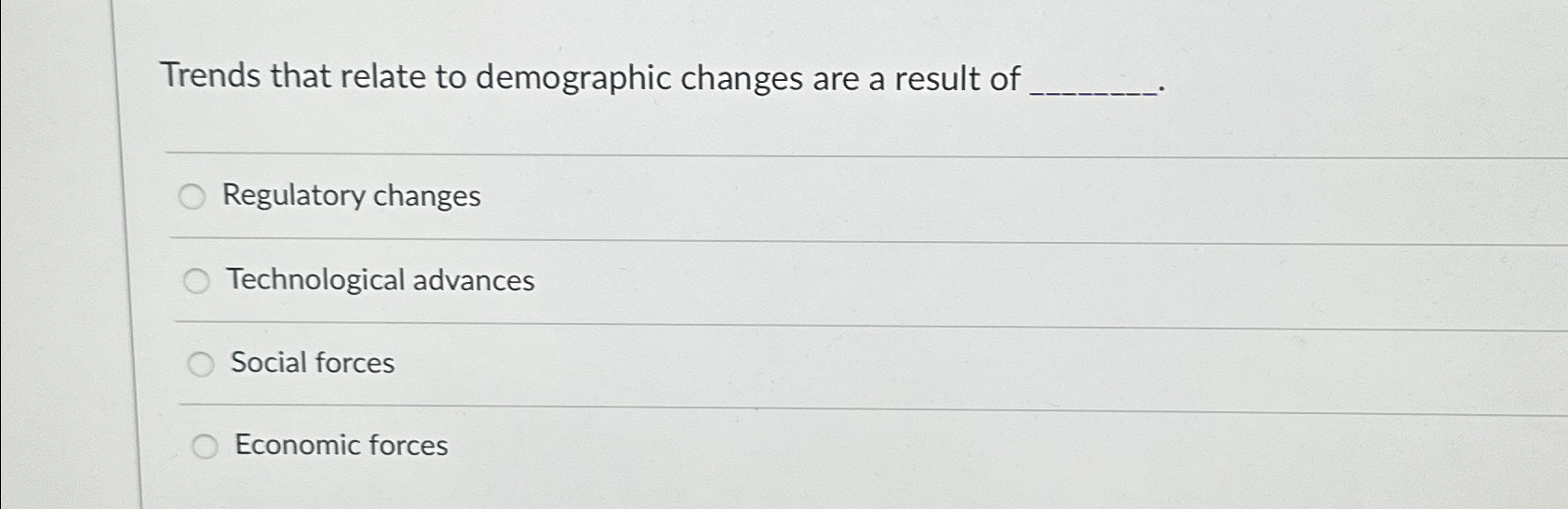Solved Trends that relate to demographic changes are a | Chegg.com