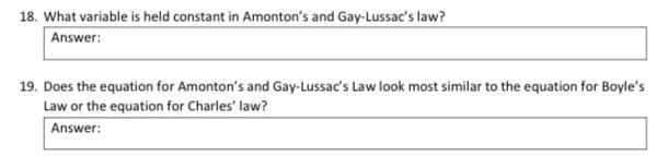 Solved 18. What variable is held constant in Amonton's and | Chegg.com