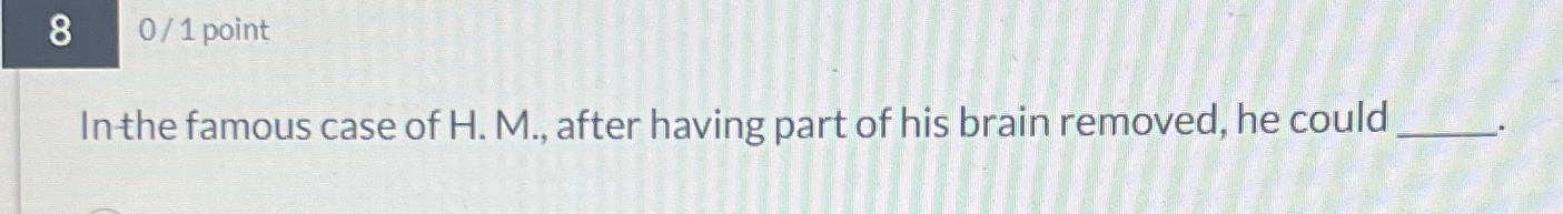Solved In the famous case of H. ﻿M., ﻿after having part of | Chegg.com
