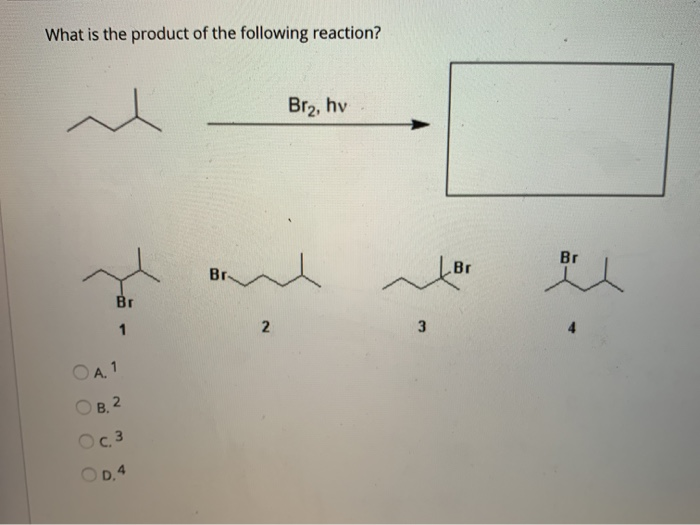 Solved What is the product of the following reaction? Br2, | Chegg.com