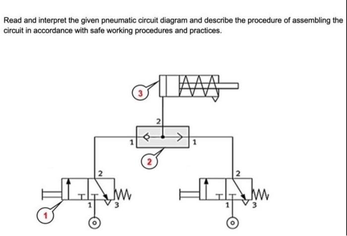 Solved Read and interpret the given pneumatic circuit | Chegg.com
