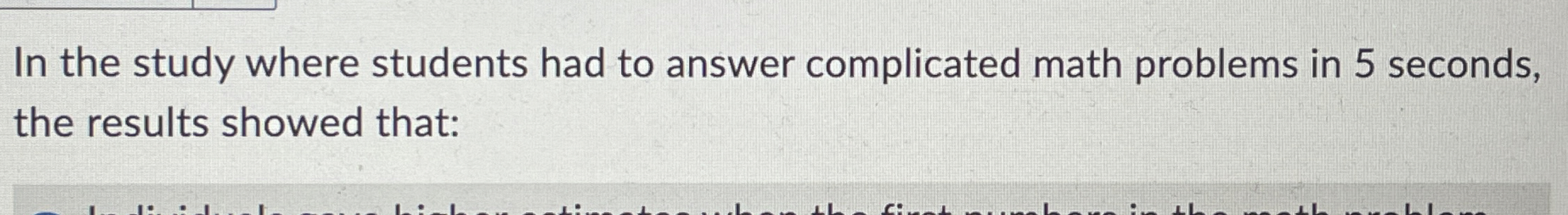 Solved In the study where students had to answer complicated | Chegg.com
