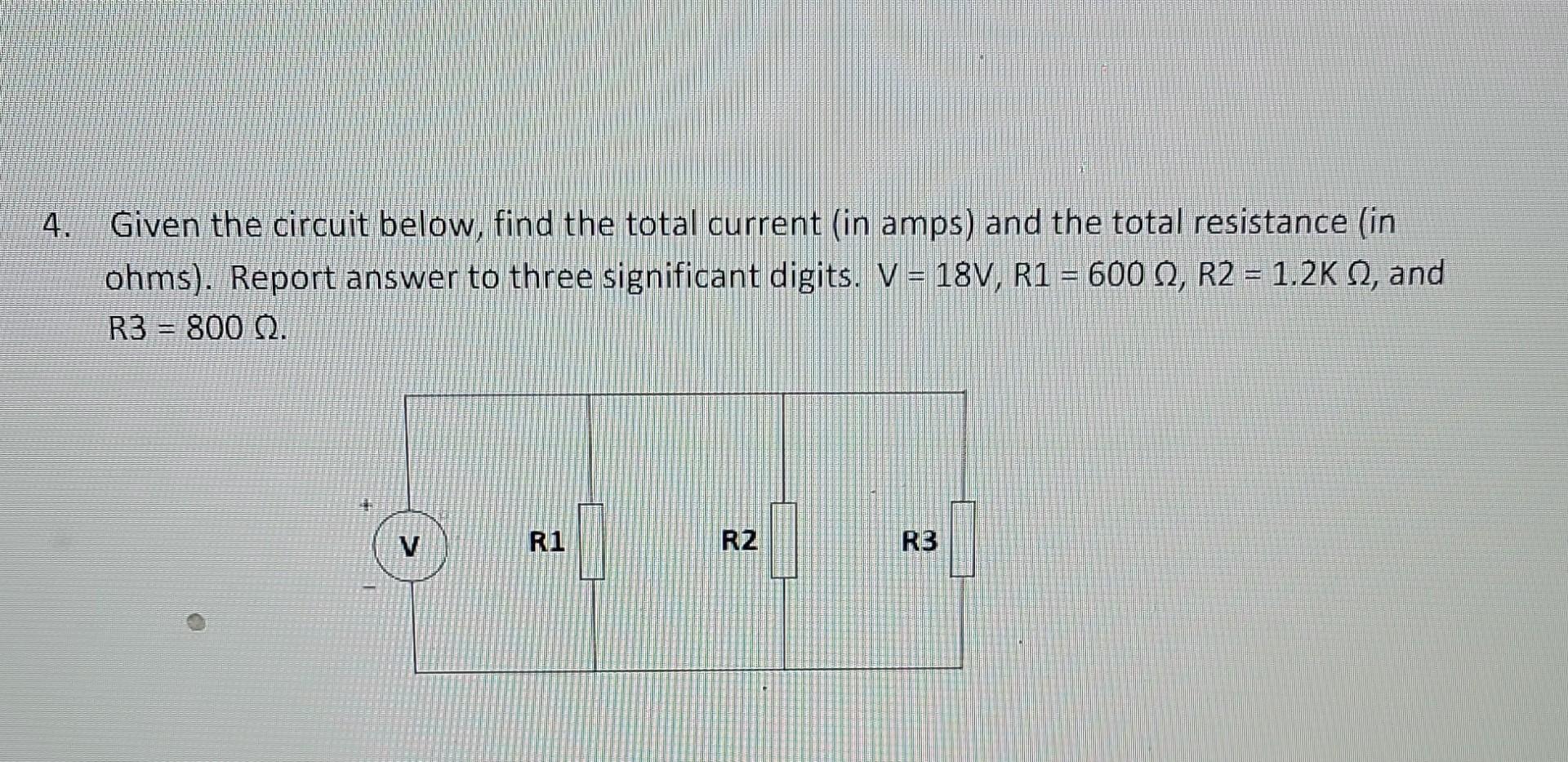 Solved 4. Given the circuit below, find the total current | Chegg.com
