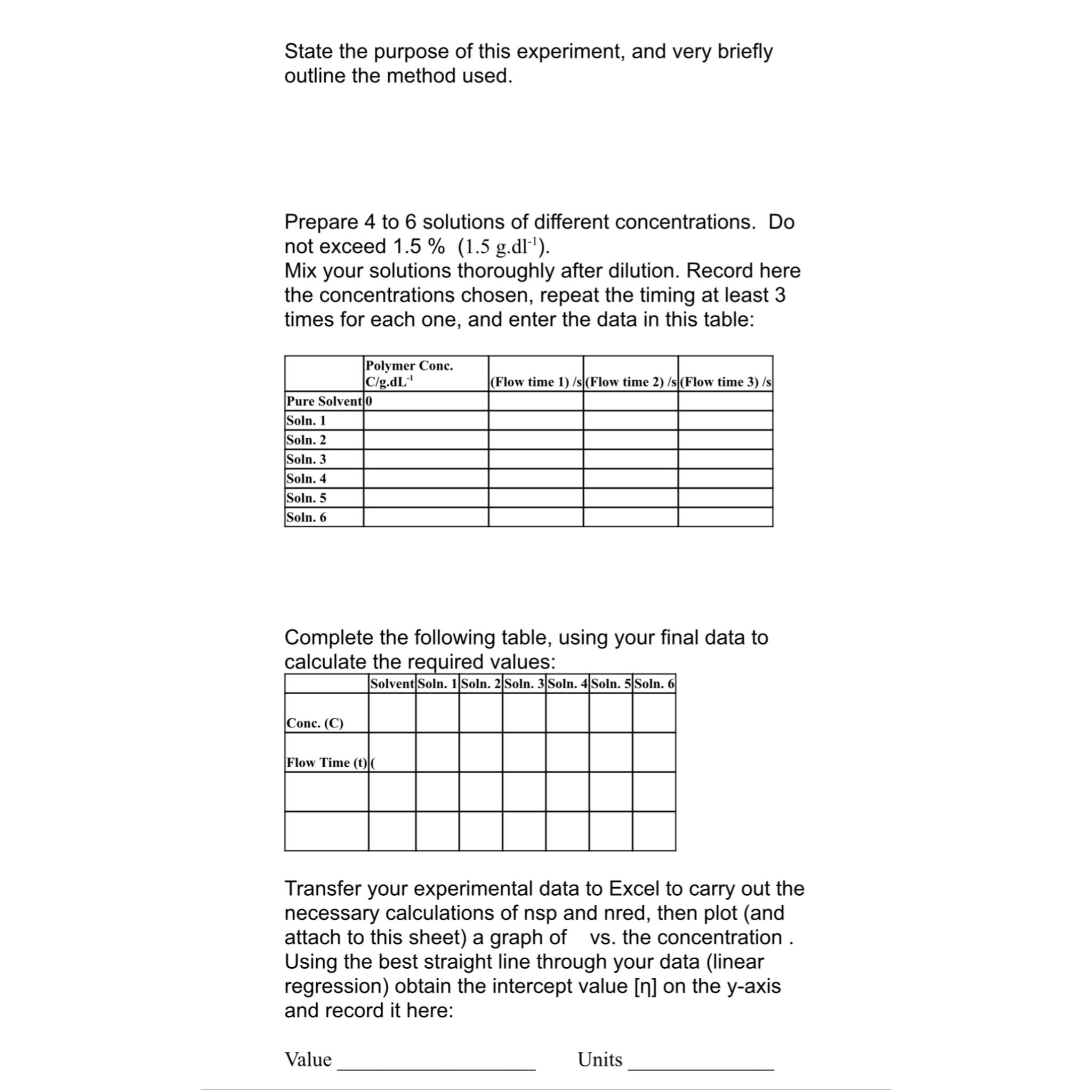 Solved State the purpose of this experiment, and very | Chegg.com