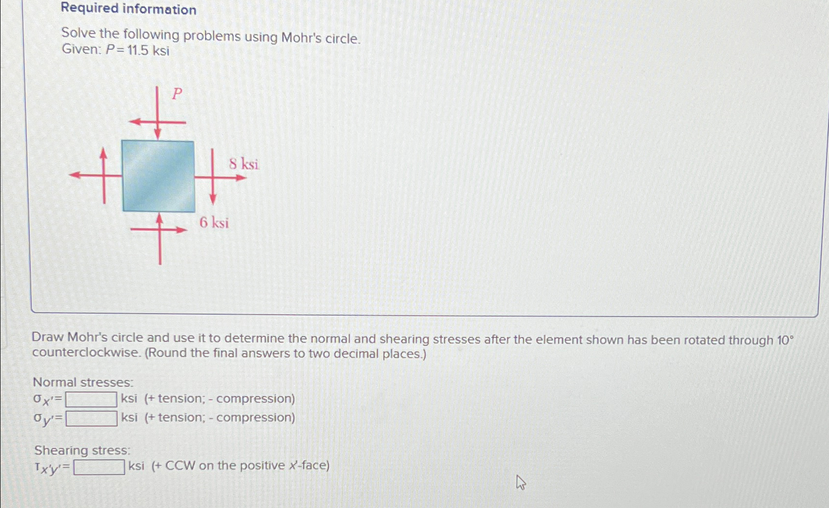 Required informationSolve the following problems | Chegg.com
