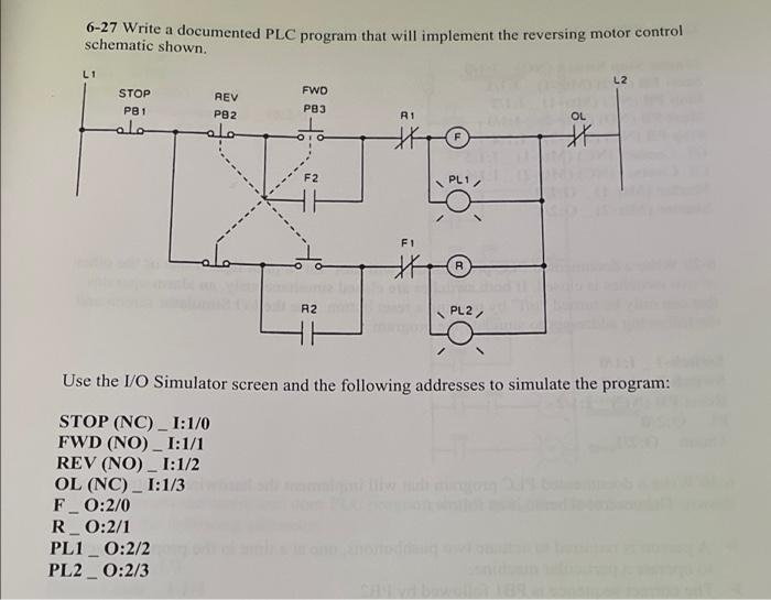 Solved 6-27 Write a documented PLC program that will | Chegg.com