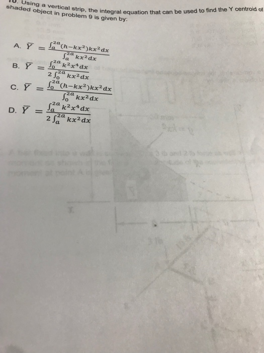 Solved 10. Using a vertical strip, the integral equation | Chegg.com