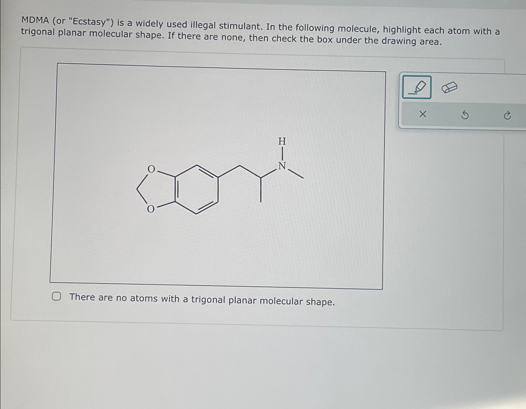 Solved MDMA (or "Ecstasy") ﻿is a widely used illegal | Chegg.com