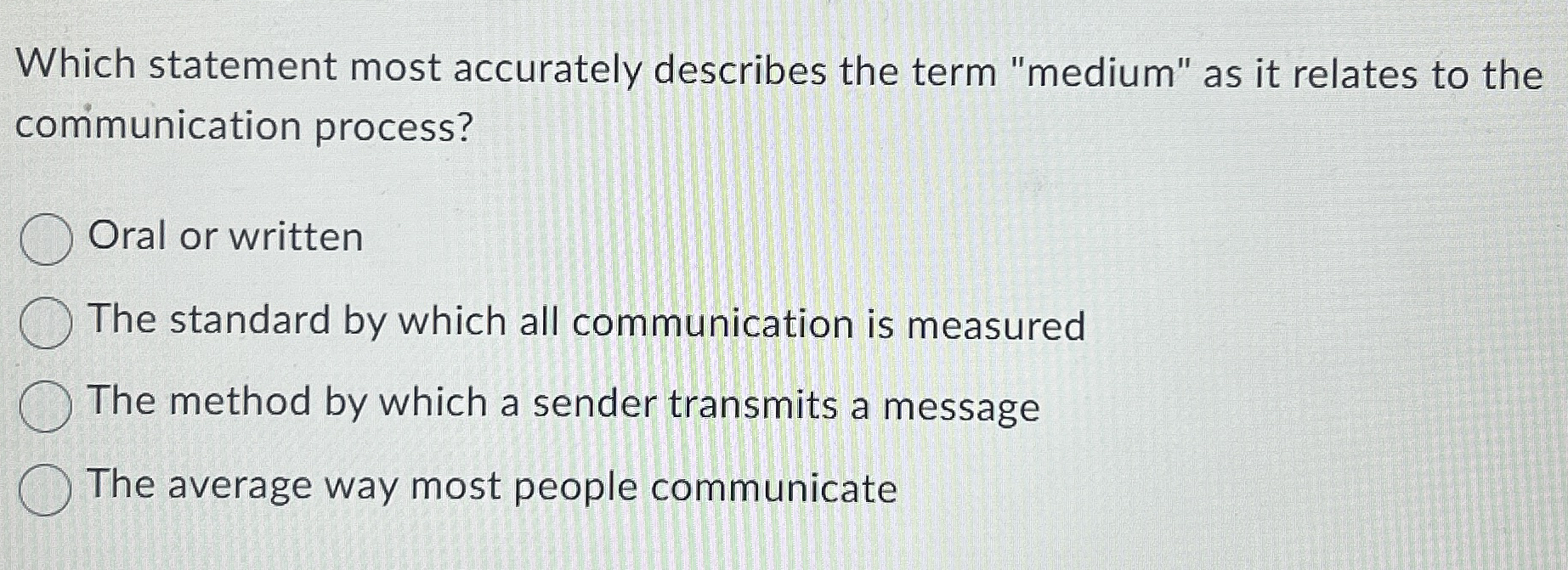 Solved Which statement most accurately describes the term | Chegg.com