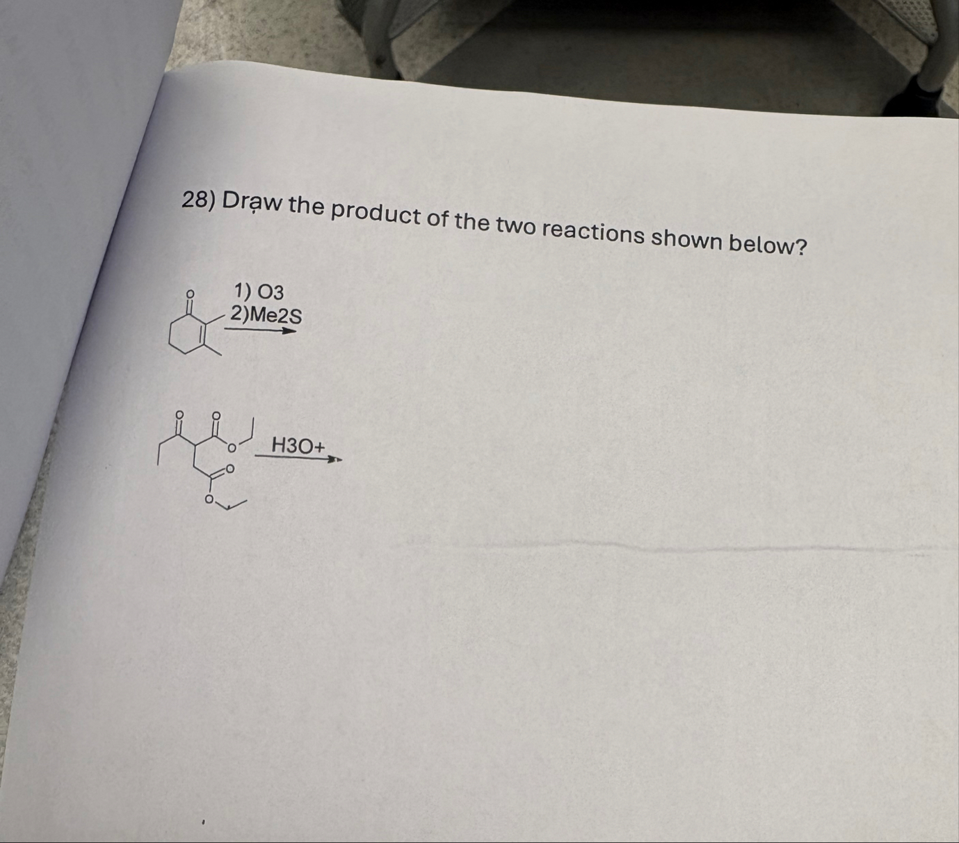 Solved Draw the product of the two reactions shown below? | Chegg.com