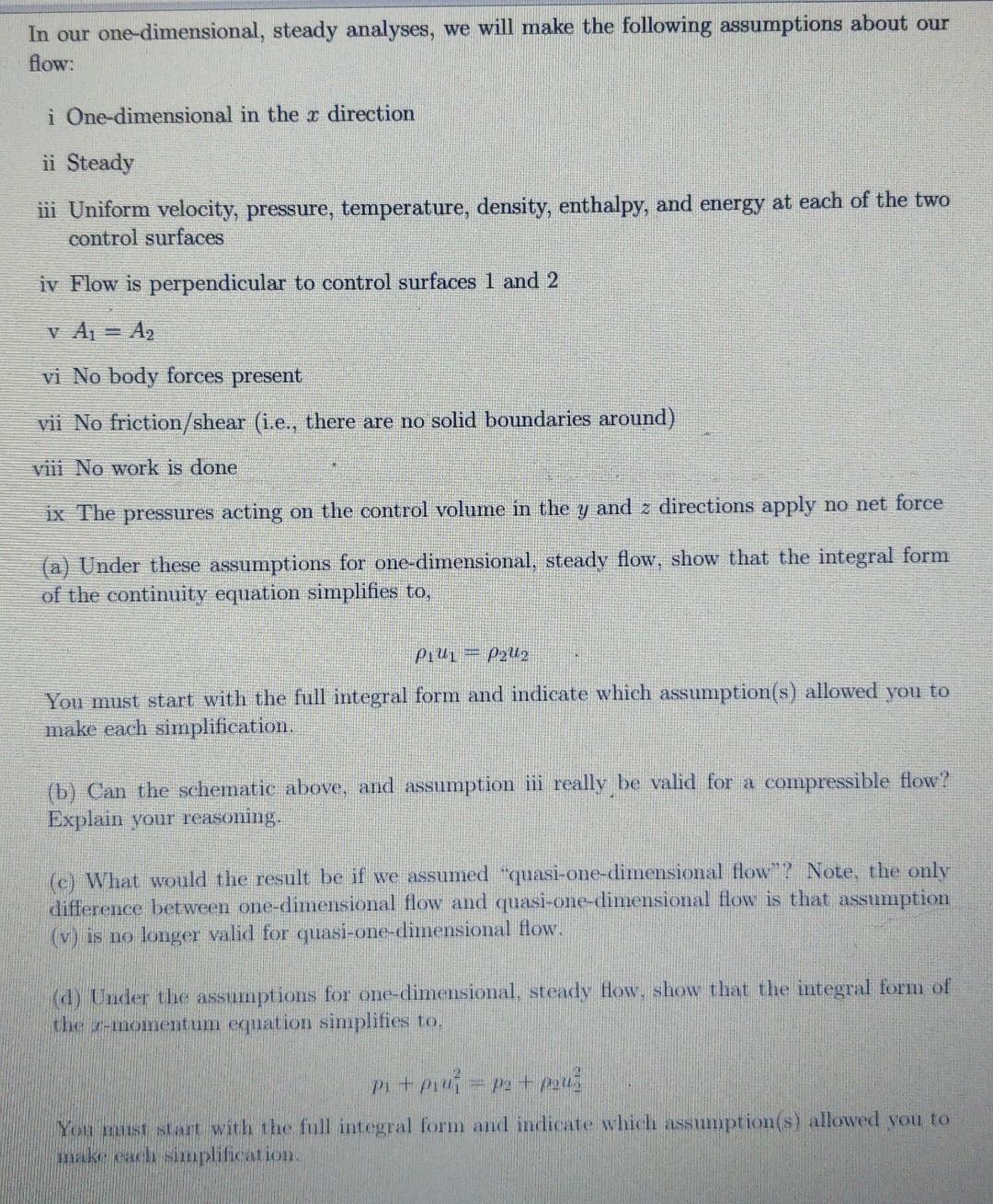 Solved One-dimensional, steady, compressible flow is used | Chegg.com