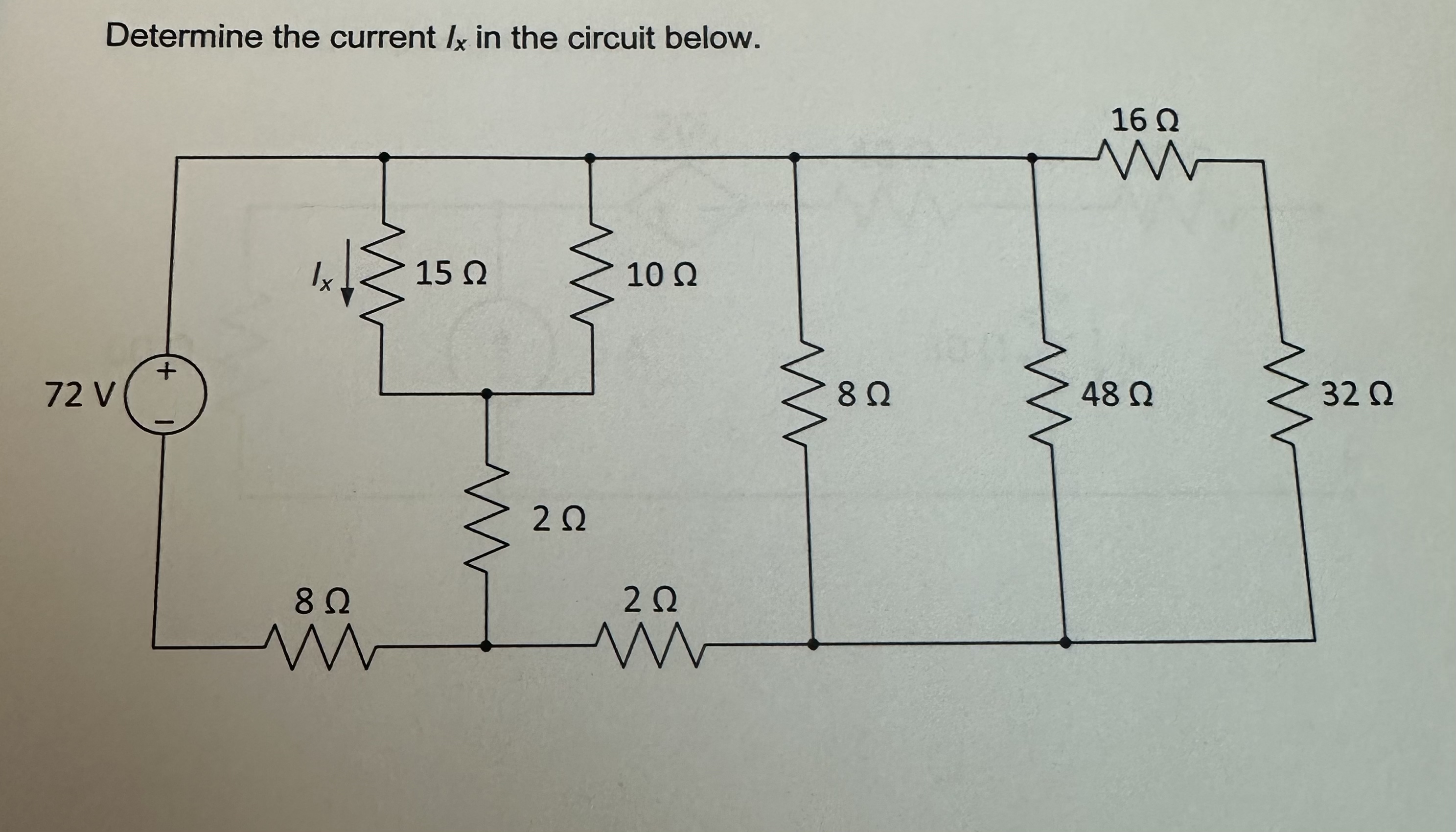 Solved Determine the current Ix ﻿in the circuit below. | Chegg.com