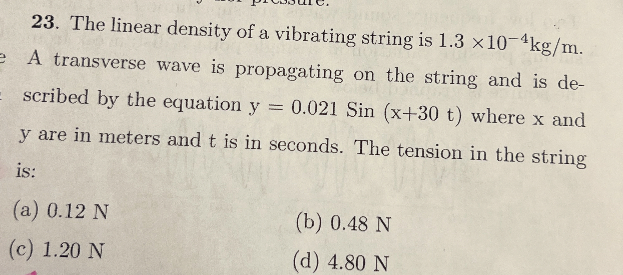Solved The linear density of a vibrating string is | Chegg.com
