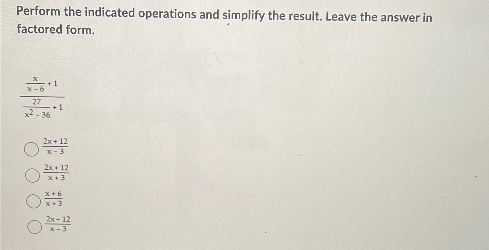 Solved Perform the indicated operations and simplify the | Chegg.com