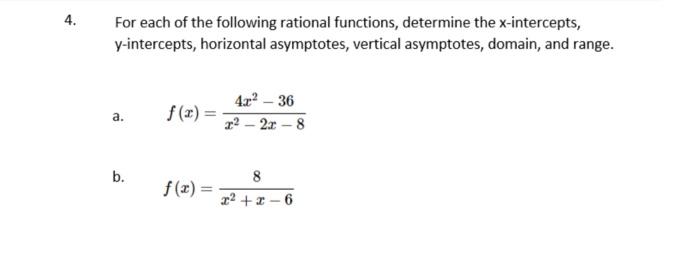 Solved 4. For each of the following rational functions, | Chegg.com