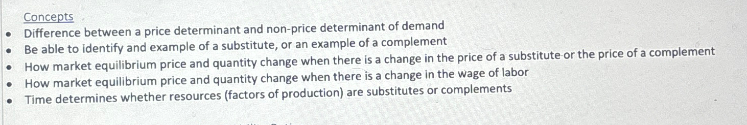 Solved ConceptsDifference between a price determinant and | Chegg.com