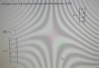 Solved Find the norm of vec(x) ﻿and the unit vector vec(u) | Chegg.com