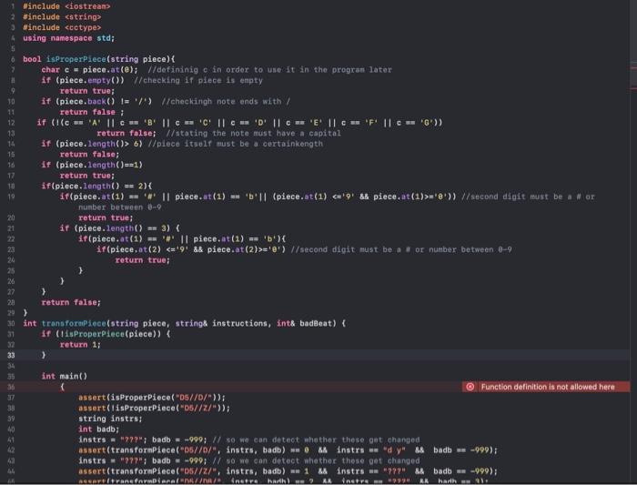 Solved assignment is essentially to transform a piece from | Chegg.com