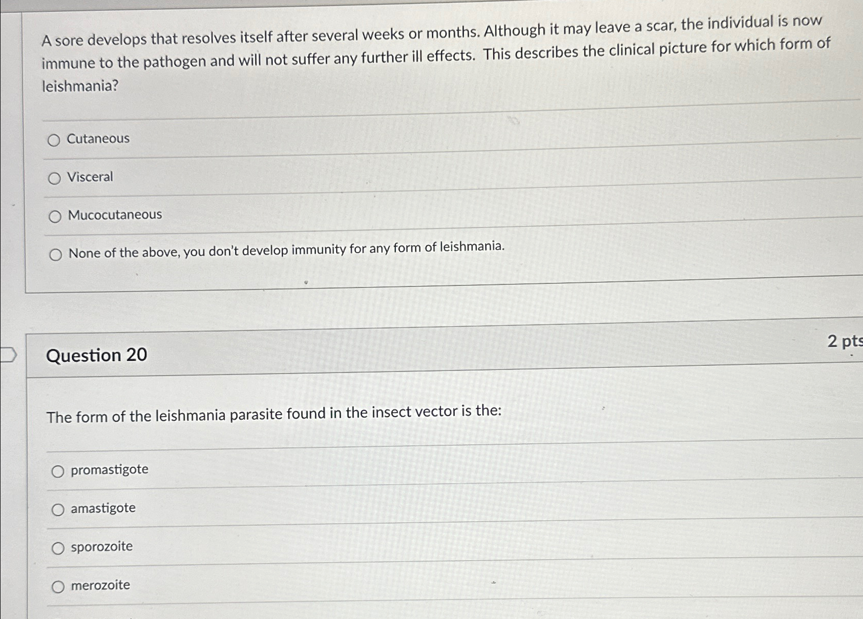 Solved A sore develops that resolves itself after several | Chegg.com