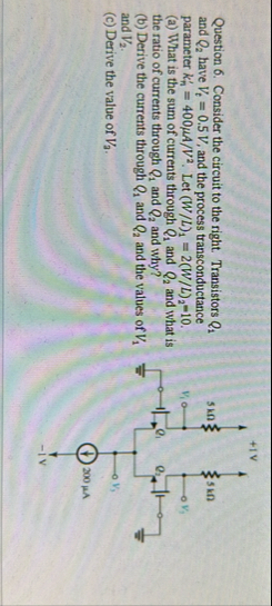 Question 6. ﻿Consider the circuit to the right. | Chegg.com