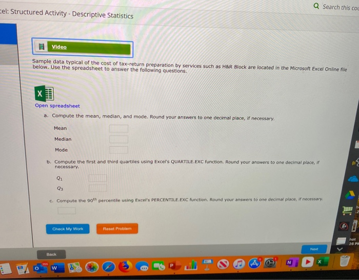 Solved Cel Structured Activity Descriptive Statistics Q Chegg