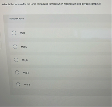 Solved What is the formula for the lonic compound formed | Chegg.com