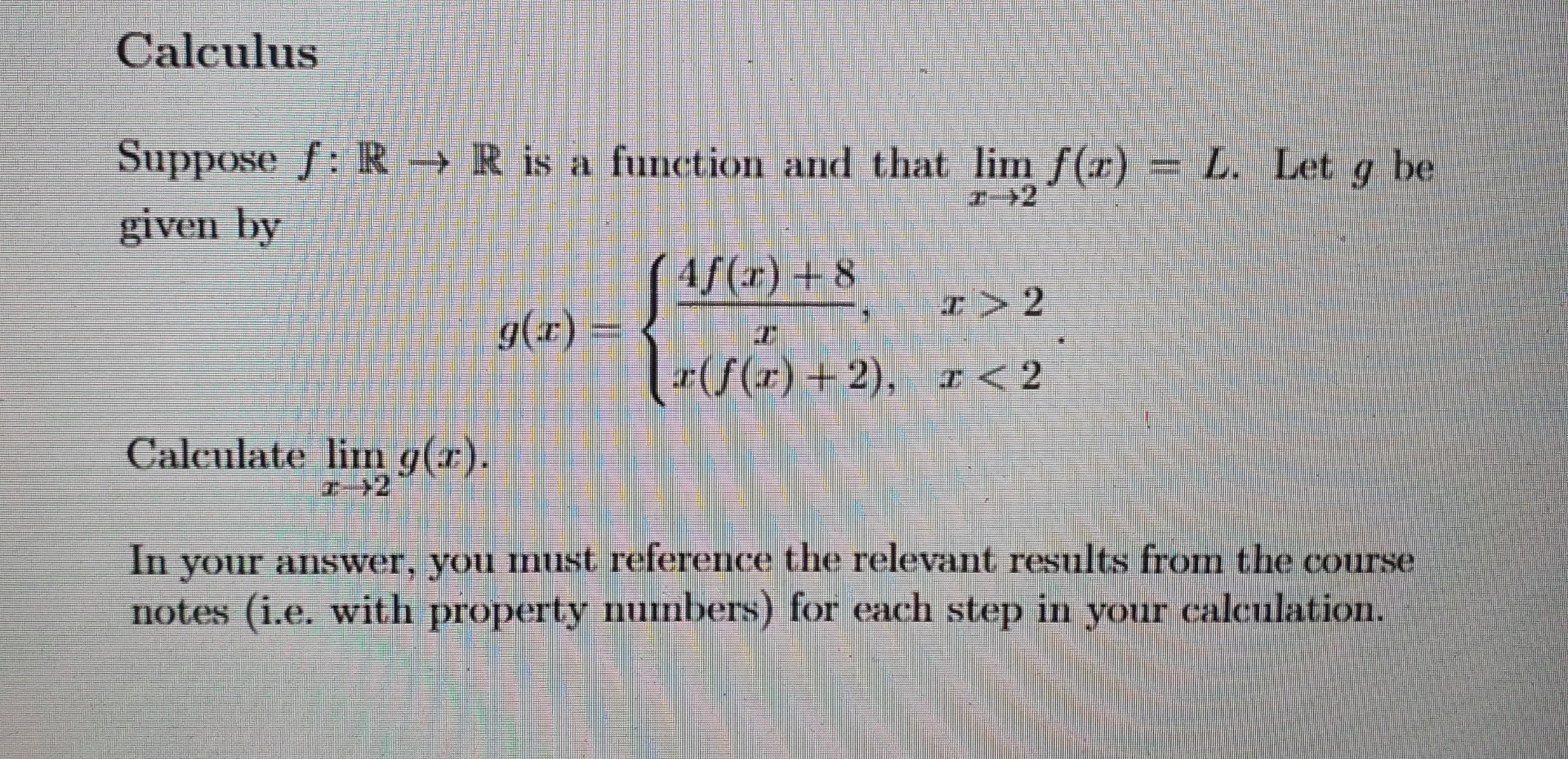 Solved CalculusSuppose f:R→R ﻿is a function and that | Chegg.com