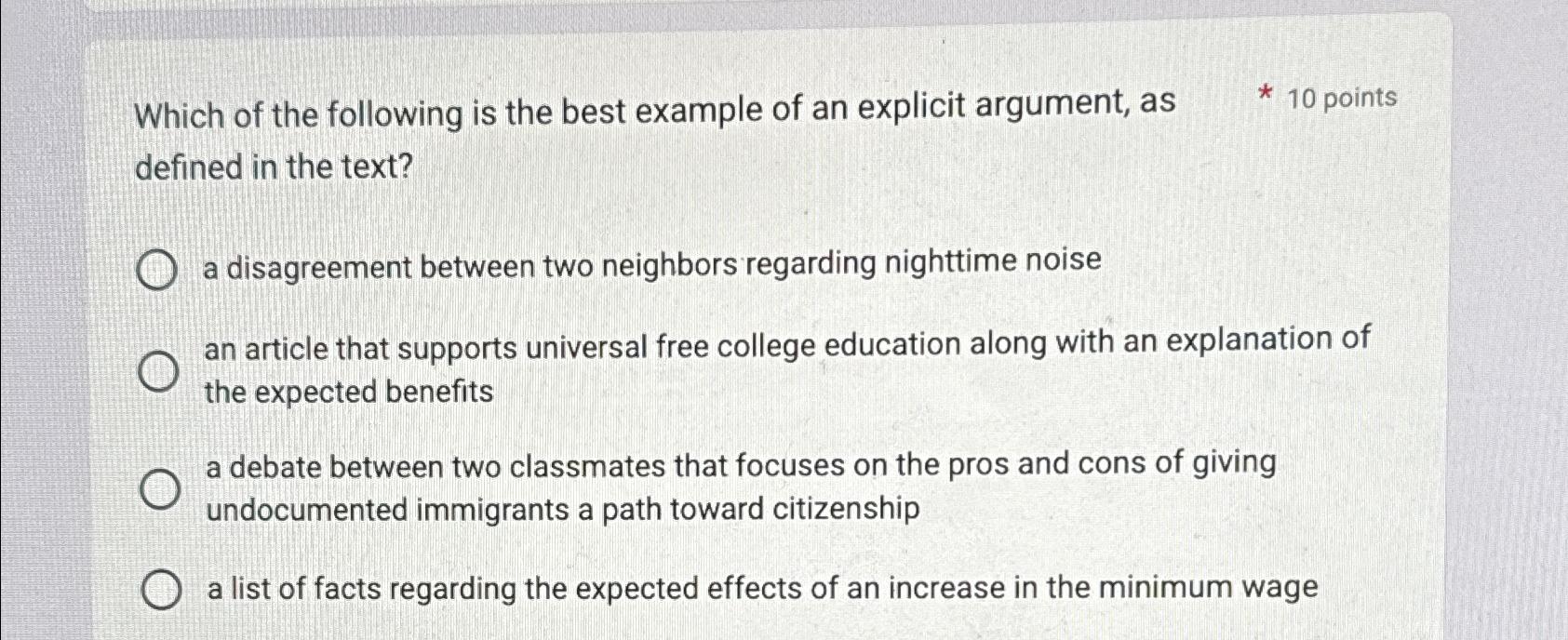 Solved Which of the following is the best example of an | Chegg.com