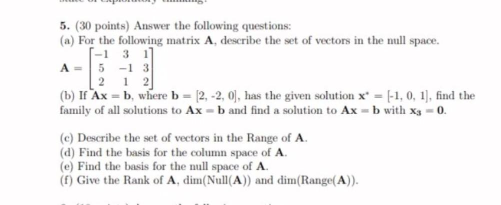 Solved 5. (30 points) Answer the following questions: (a) | Chegg.com