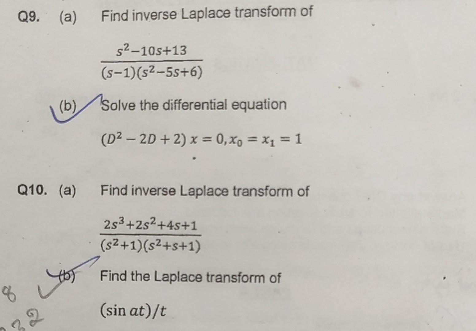 Solved Solve question 9 (part a) and question 10 part( a) | Chegg.com