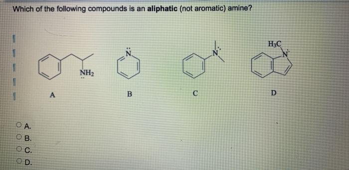 Solved Which of the following compounds is an aliphatic (not | Chegg.com