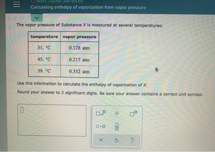Solved GASES, LIQUIDS, AND SOLIDS Calculating enthalpy of | Chegg.com