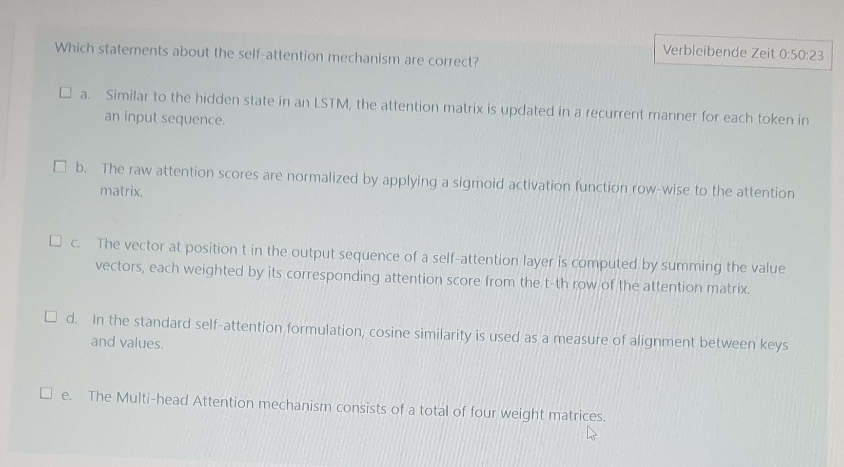 Solved Which statements about the self-attention mechanism | Chegg.com