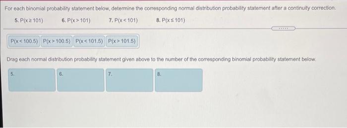 Solved For each binomial probability statement below, | Chegg.com
