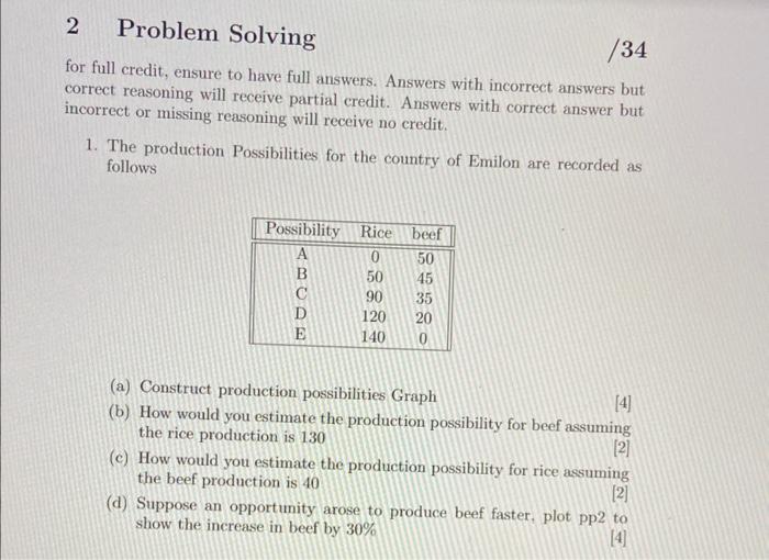 Solved 2 Problem Solving for full credit, ensure to have | Chegg.com