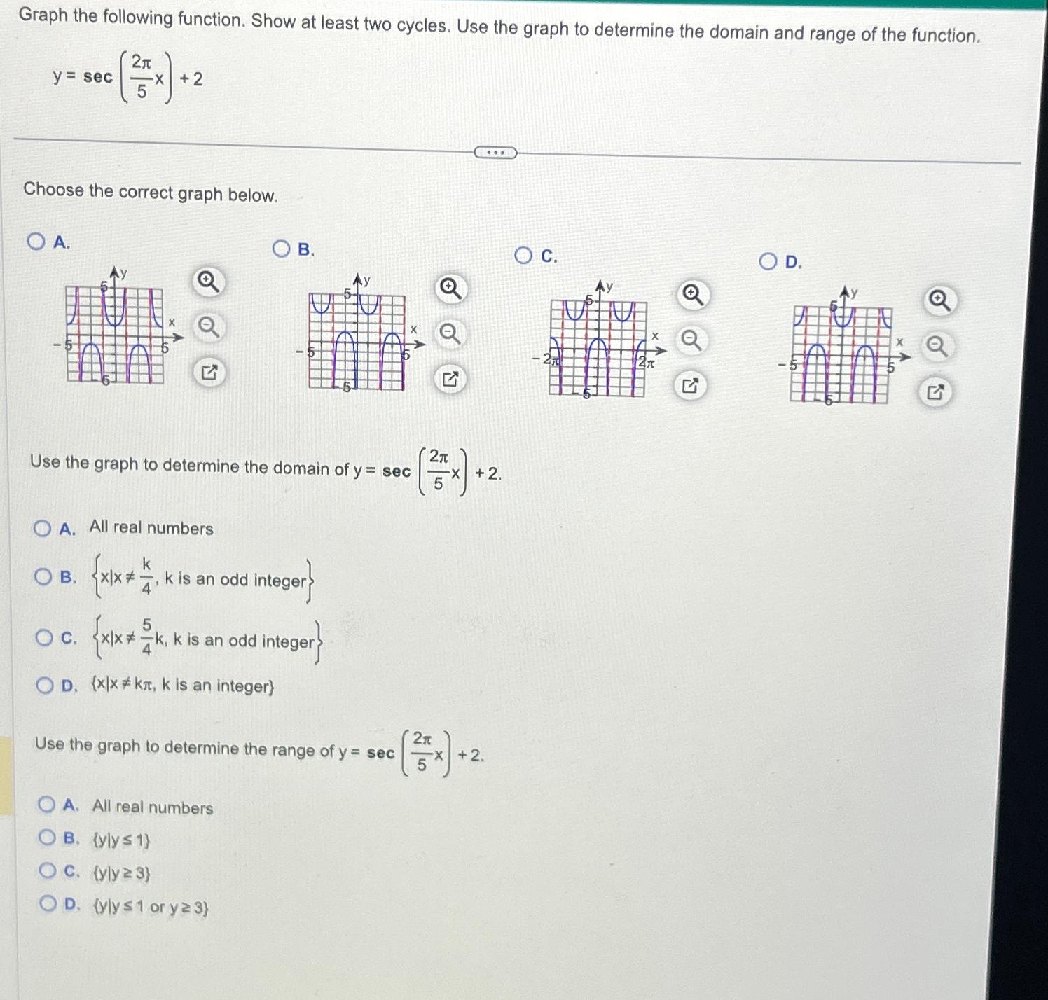 Solved Graph the following function. Show at least two | Chegg.com