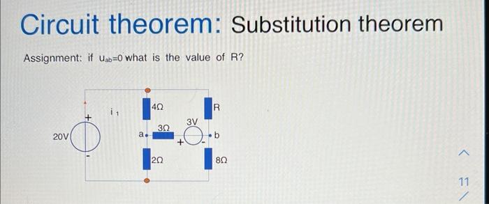Solved Circuit Theorem Substitution Theorem Assignment If